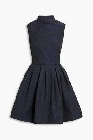 Oscar De La Renta Flared Cloqué Mini Dress