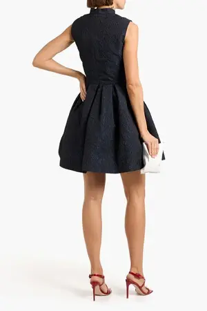 Oscar De La Renta Flared Cloqué Mini Dress