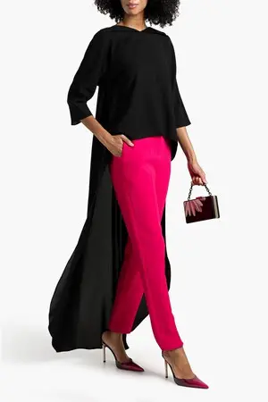 Carolina Herrera Asymmetric Crepe Top