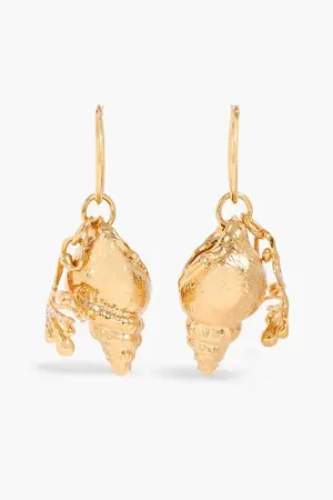 Oscar De La Renta Tone Crystal Earrings - Gold