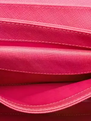 Prada Saffiano Lux Lock Chain Flap Crossbody Bag - Pink