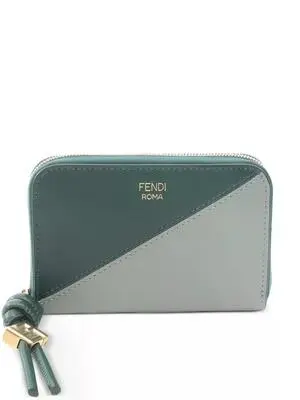 Fendi 2020s Diamond Zip-around Wallet - Green