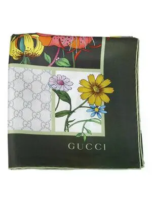 Gucci Floral-print Scarf - Green