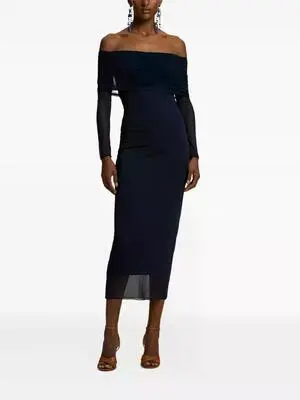 Ralph Lauren Audria Off-the-shoulder Layered Midi Dress - Blue