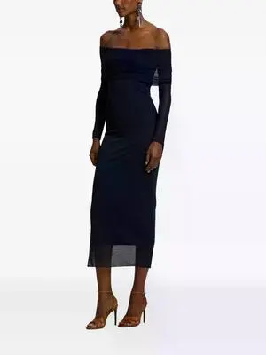 Ralph Lauren Audria Off-the-shoulder Layered Midi Dress - Blue