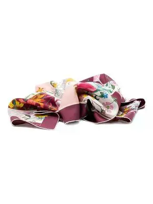 Gucci Flora-print Silk Scarf - White
