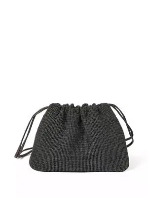 Brunello Cucinelli Net Embroidery Drawstring Shoulder Bag