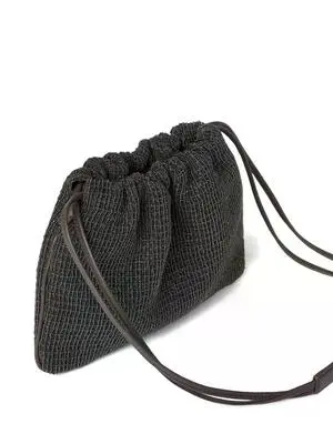 Brunello Cucinelli Net Embroidery Drawstring Shoulder Bag