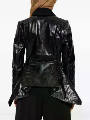 Alexander McQueen Leather Jacket With Corduroy Collar