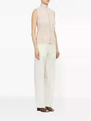 MAISON MARGIELA Knitted Zip-up Vest - Pink