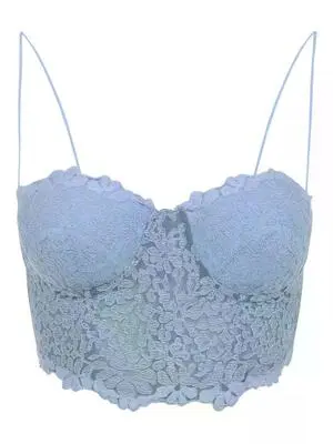 Ermanno Scervino Structured Chantilly Lace Bustier - Blue