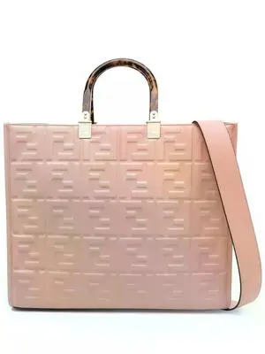 Fendi Embossed Ff-logo Tote Bag