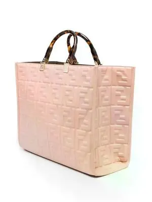 Fendi Embossed Ff-logo Tote Bag