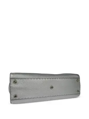 Fendi 2017 Peekaboo Leather Tote - Silver