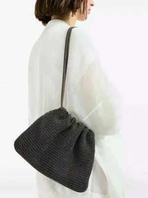 Brunello Cucinelli Net Embroidered Shoulder Bag