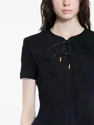 Givenchy Ribbed Lace-up Blouse