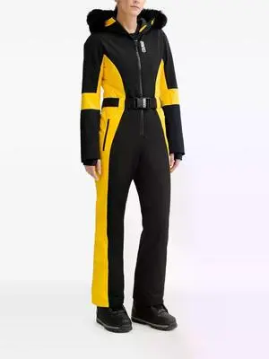 COLMAR Faux-fur Hooded Ski Suit - Black