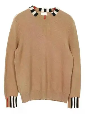 Burberry Patterned-trim Cashmere Sweater
