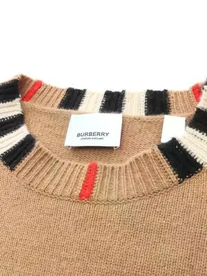 Burberry Patterned-trim Cashmere Sweater