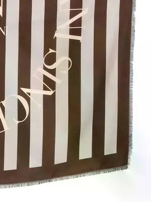 Emporio Armani Striped Fringed Scarf - Brown