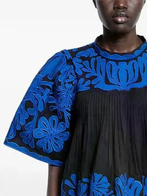 Sea Floral Pleated Top