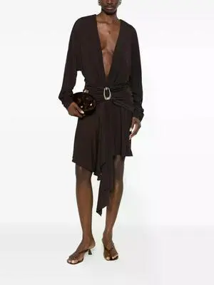 Christopher Esber Stone-detail Draped Mini Dress - Brown