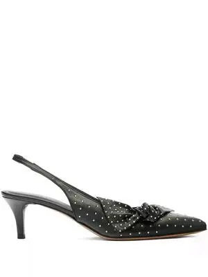 Isabel Marant Étoile Palmo Leather Pumps With Studded Bow Detail - Black