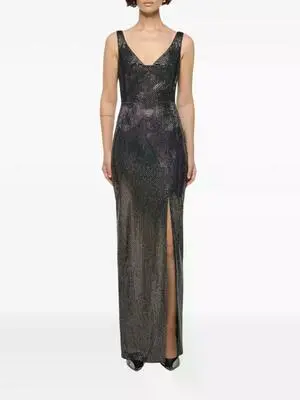 Roland Mouret Draped-neck Sleeveless Maxi Dress - Grey