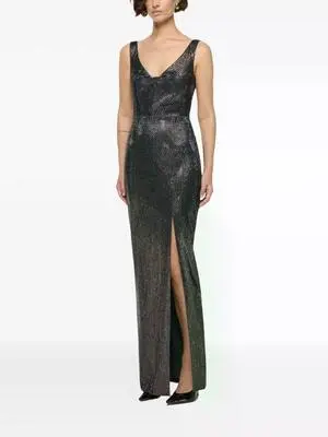 Roland Mouret Draped-neck Sleeveless Maxi Dress - Grey