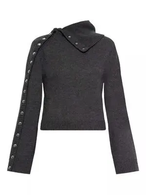 IRO PARIS Button Embellished High-neck Sweater - Grey