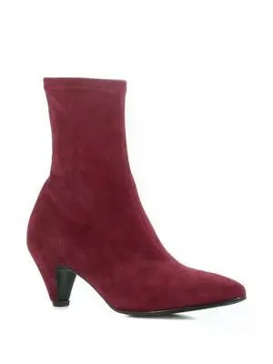 DEL CARLO Side-zip Suede Ankle Boots