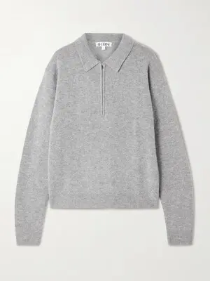 Eterne Blaise Cashmere Half-zip Sweater - Gray