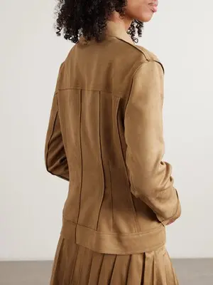 Norma Kamali Paneled Brushed Jacket - Brown