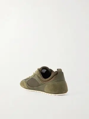 Tory Burch Field Shell-trimmed Sneakers - Green