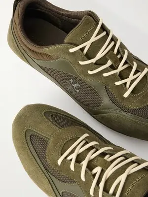 Tory Burch Field Shell-trimmed Sneakers - Green