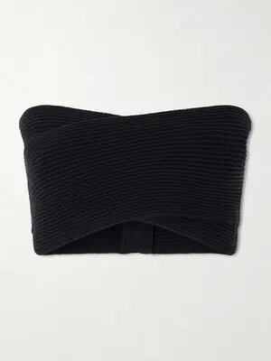 Balmain Strapless Ribbed-knit Top