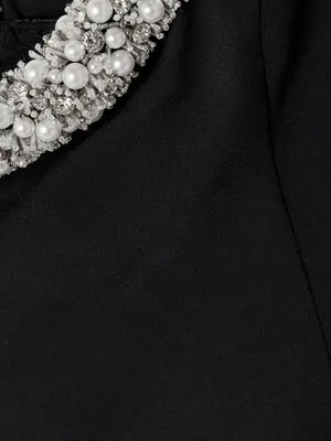 Simkhai Riona Strapless Embellished Crepe Gown - Black