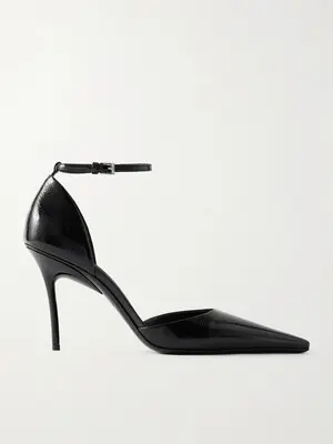 Alaïa D'orsay 90 Glossed Textured-leather Pumps - Black