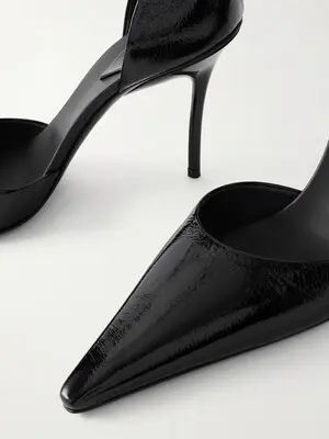 Alaïa D'orsay 90 Glossed Textured-leather Pumps - Black