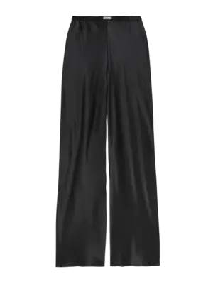 Comme Si Bias Appliqué Silk Straight-leg Pants - Black