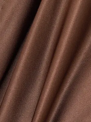 Comme Si Silk Charmeuse Straight-leg Pants - Brown