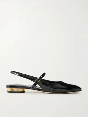 TOD'S Patent-leather Mary Jane Slingback Flats