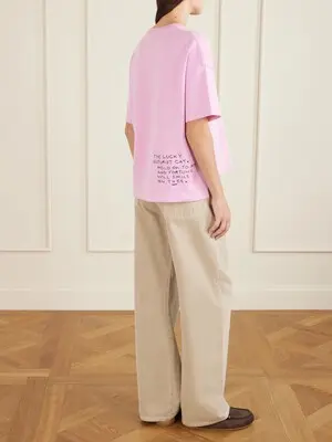 Loewe Louis Wain Embroidered Cotton-blend Jersey T-shirt - Pink
