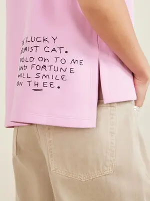 Loewe Louis Wain Embroidered Cotton-blend Jersey T-shirt - Pink