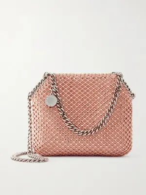 Stella McCartney Falabella Mini Crystal-embellished Mesh Shoulder Bag