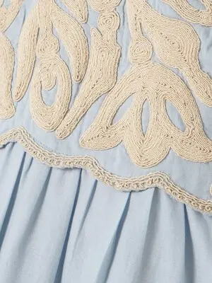 Sea Alexandra Scalloped Embroidered Cotton Midi Dress