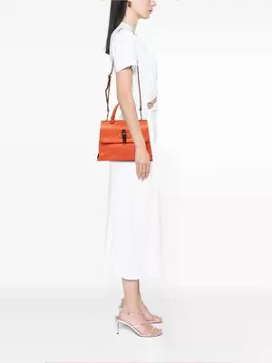 Gucci Leather Bamboo Daily Satchel - Orange