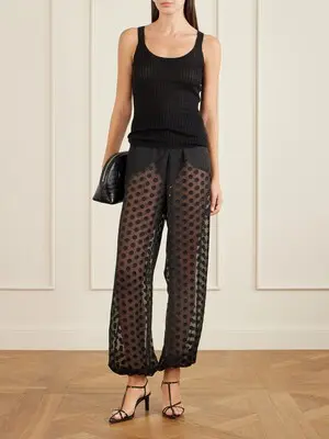 THE FRANKIE SHOP Orissa Polka-dot Chiffon Tapered Pants