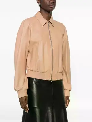 DESA 1972 Zipped Leather Jacket - Neutrals