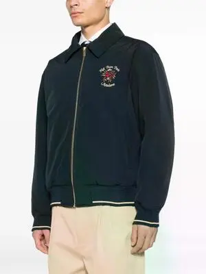 Drole De Monsieur Embroidery Zip Jacket - Blue